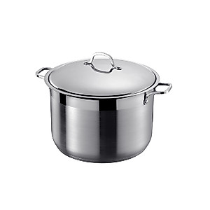 31.1Qt Commercial Grade Large Stock Pot Stainless Steel Stockpot Stew Pot with Lid, Heavy-Duty Encapsulated Bottom Stockpot with Stay Cool Handle, Induction Base Safe
