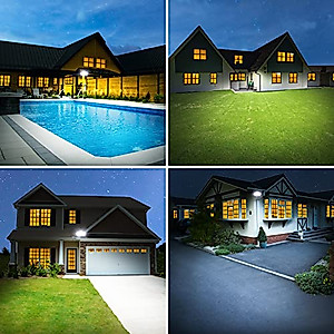 Onforu 100W Dusk to Dawn Led Outdoor Light, 9000LM Exterior Flood Security Lights, IP65 Waterproof 3 Adjustable Heads Security Lights Fixture, 6500K White Floodlights for Garage, Patio, Yard