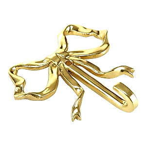 BinaryABC Gold Bow Wall Hooks Brass Coat Hooks Kitchen Hook Towel Hook Clothes Hook Key Holder Hat Hooks,65mm