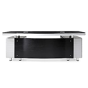 Zuri Furniture 83" Modern Kennedy Executive Black Oak Wood Desk with Left Return