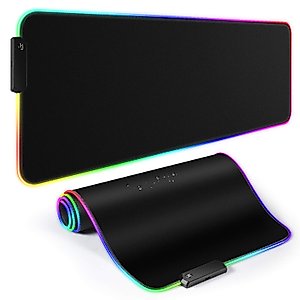 YXLILI Mouse Pad Gaming Large Mouse Pads for Keyboard and Mouse Extended RGB Mouse Mat, 12 Lighting Modes, Waterproof, Non-Slip Rubber Base XXL Mousepads for Desk Computer PC Laptop-31.5 X 12inches