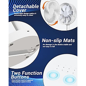 KASYDoFF Portable Desk Fan, 8-Inch USB Battery Operated Fan with 4 Speeds Strong Airflow, Foldable Personal Fan for Bedroom, Small Travel Fan for Outdoor