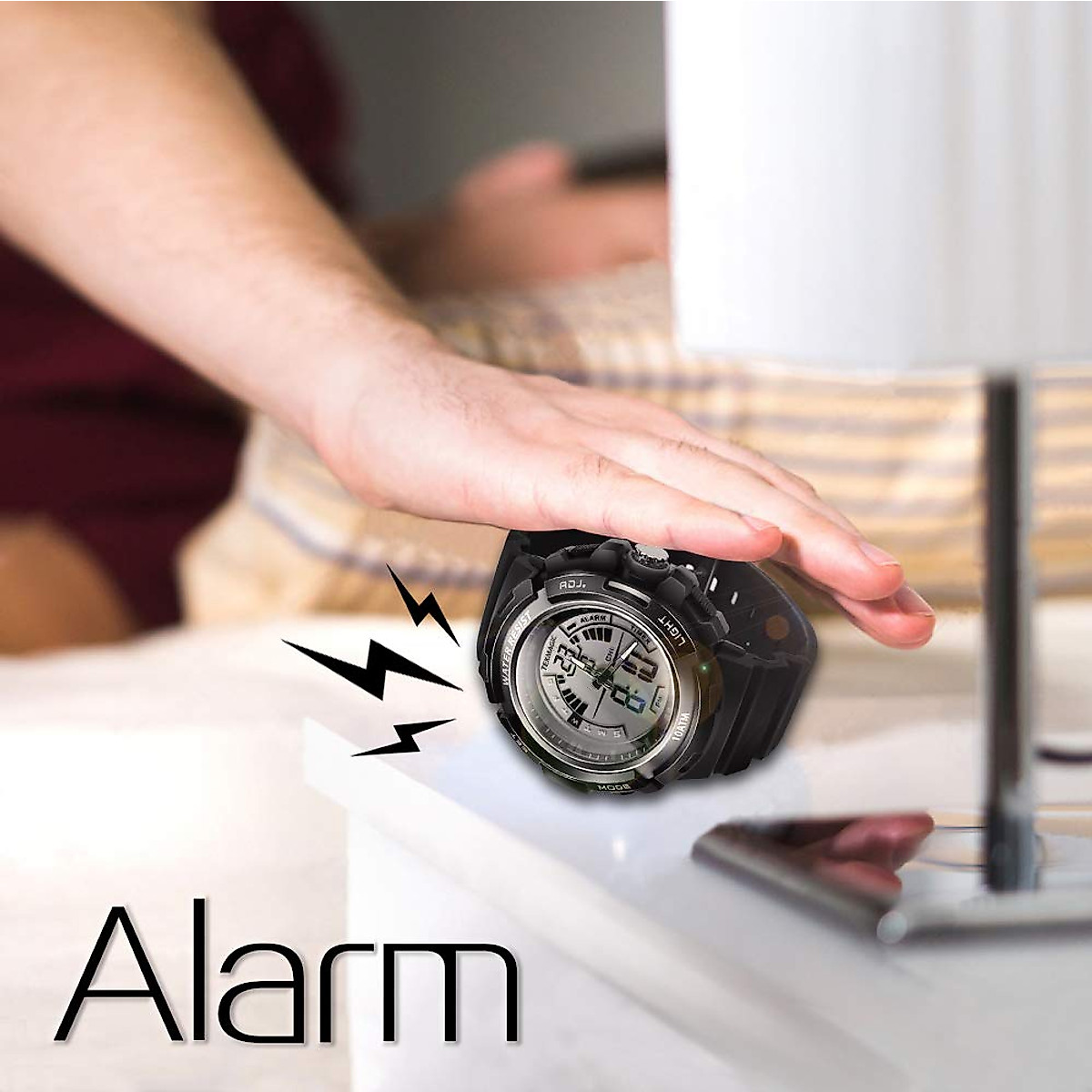 TEKMAGIC 10ATM Waterproof Digital Scuba Diving Watch 100m Underwater for Swimming and Running with Stopwatch and Luminous LCD Display Built-in