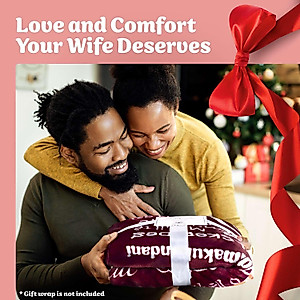 I Love You Blankets for her, with I Love You in Multiple Languages, Christmas Blanket, Gifts for Her Anniversary, I Love You Gifts for her,Mom I Love You Gifts 65"x50" (Sussy Red)