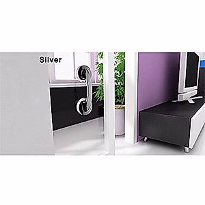 JanTeelGO Suction Grab Bar, Portable Suction Handle Bar Suction Grip Bar for Window Door Drawer Cabinet Mini Fridge Grab Puller (Silver)
