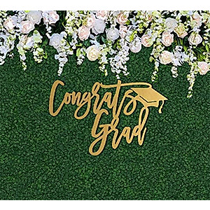 Congrats Grad Wooden Sign - 5 Sizes: 12, 18, 24, 30, 36 inches wide - For Graduation Party, Grad Backdrop, Cap and Gown- Made by Lavender Dots Design