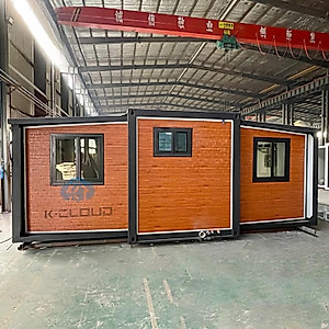 Generic Portable Prefabricated 40 FT Tiny Expandable Container House Standard with ensuite,2 Bedroom Granny Flat- Equipped with 3 Rooms, a Living Room, a Toilet and a Bathroom., Customizable