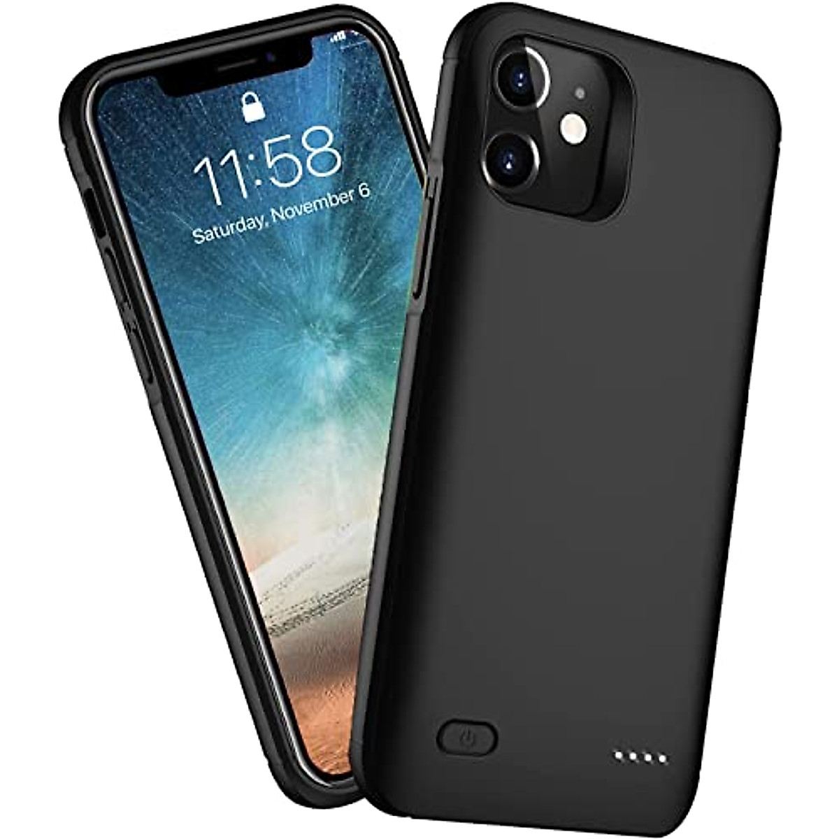 HUGUODONG Battery Case iPhone 12 Mini(5.4 inch), Large Capacity 8200mAh Ultra-Thin Portable 2-in-1 Charging and Protection case,Compatible with Mini Extended Charger -Black