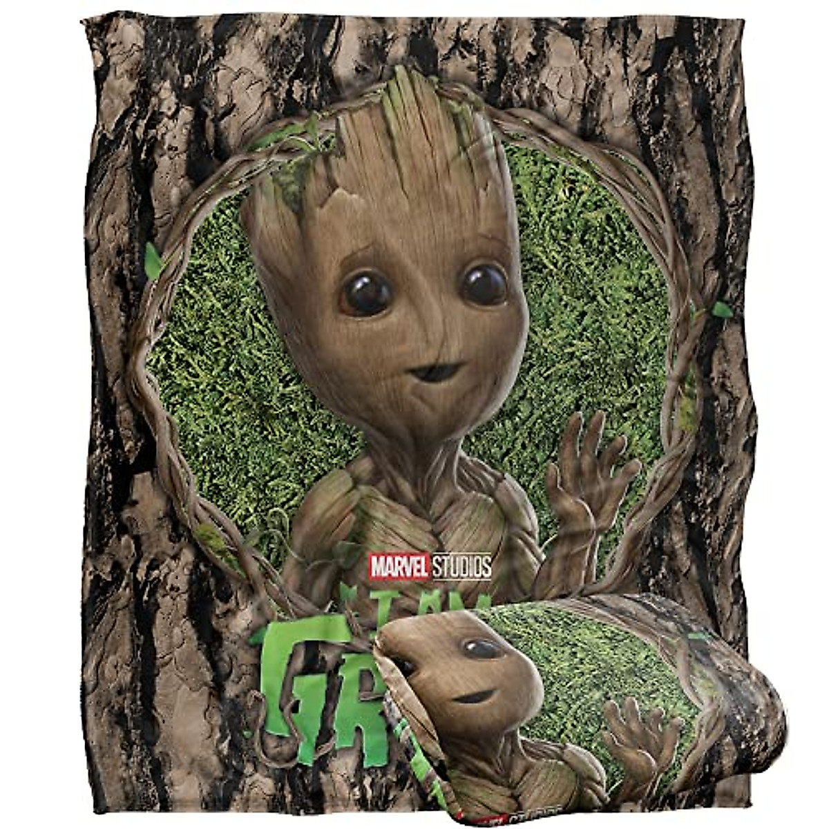 I Am Groot Blanket, 50"x60" Groot Waving Silky Touch Super Soft Throw Blanket
