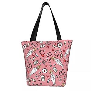 WYKD Cute Pattern Shoulder Canvas Bag Harajuku Shopper Bag Fashion Casual Summer Shoulder Totes Shopper Bag