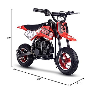MotoTec DB-02 50cc 2-Stroke Kids Supermoto Gas Dirt Bike Red