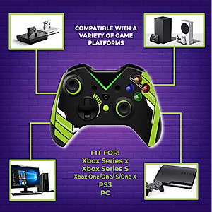 ETAMOON Wireless Gaming Controller compatible with Windows PC, Connection, USB Charging, LED Backlight (Black-green)