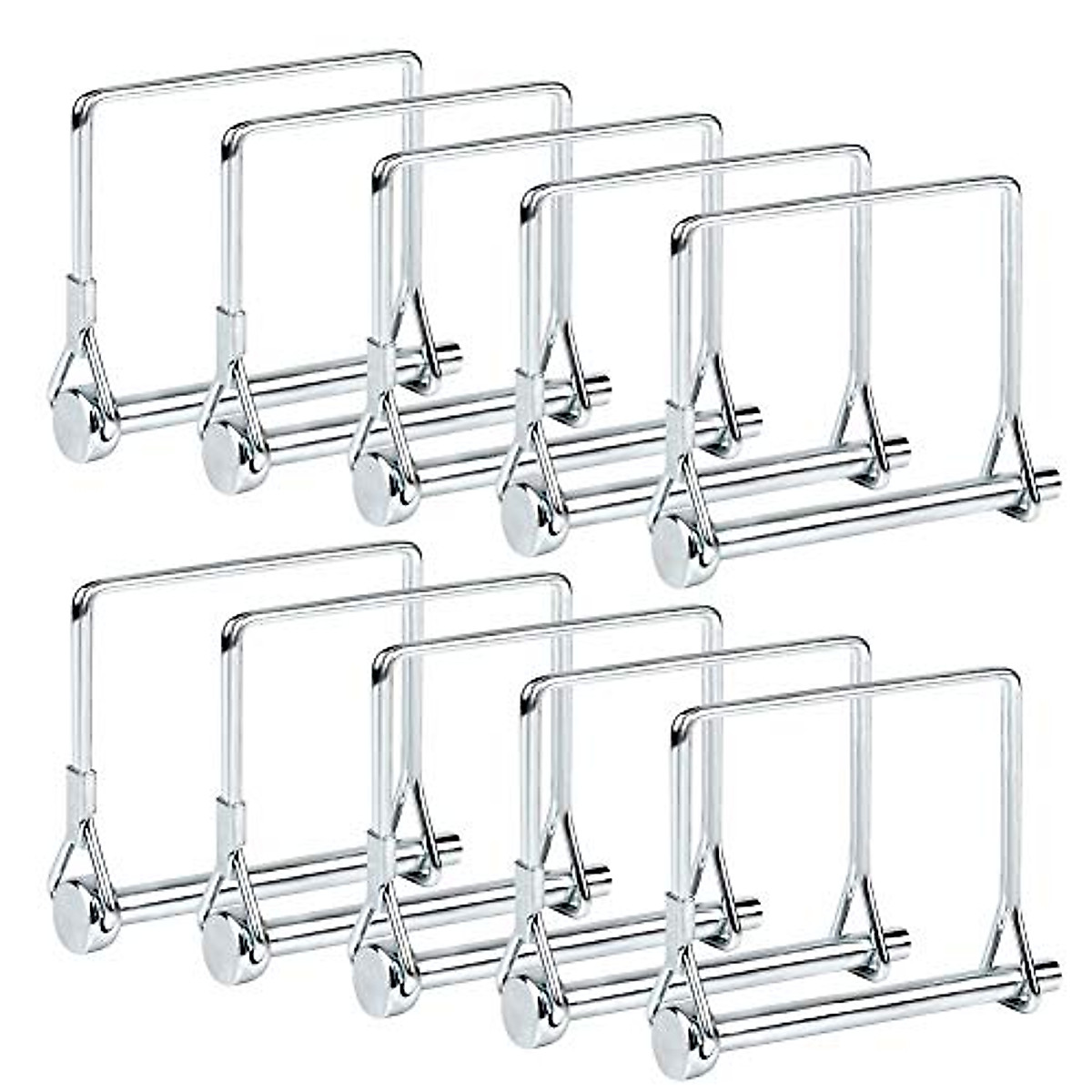 Comonc 10 PCS Square Pto Pin Shaft Locking Pin 1/4 pin Hitch pin Wire Lock Pin Safety Coupler Pin 1/4" x 2-3/4"for PTO,Farm,Lawn,Hitches,and Garden