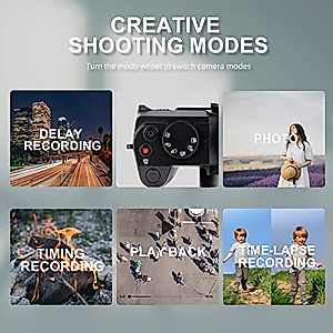 Monitech Digital Camera for Photography and Video, 4K 48MP Vlogging Camera for YouTube with 180° Flip Screen,16X Digital Zoom,32GB TF Card, 2 Batteries