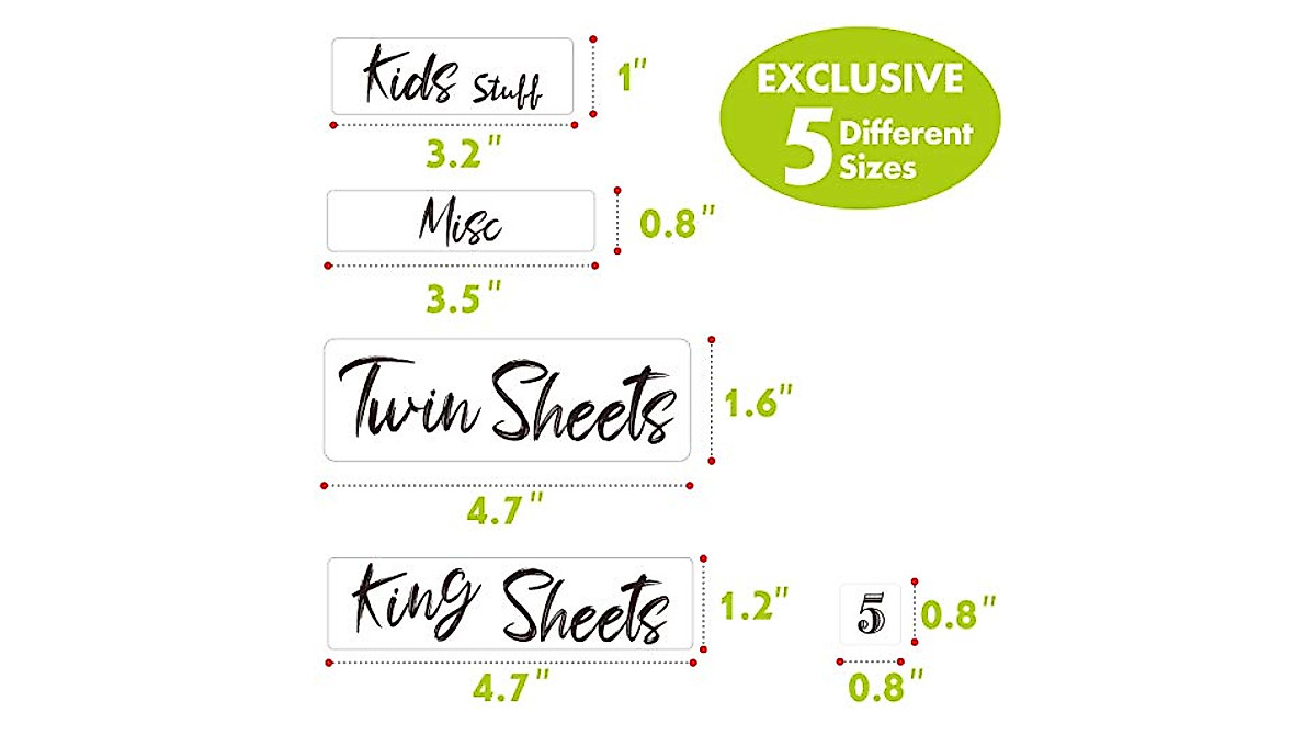 Organize with Hebayy 242 Cursive Laundry Labels