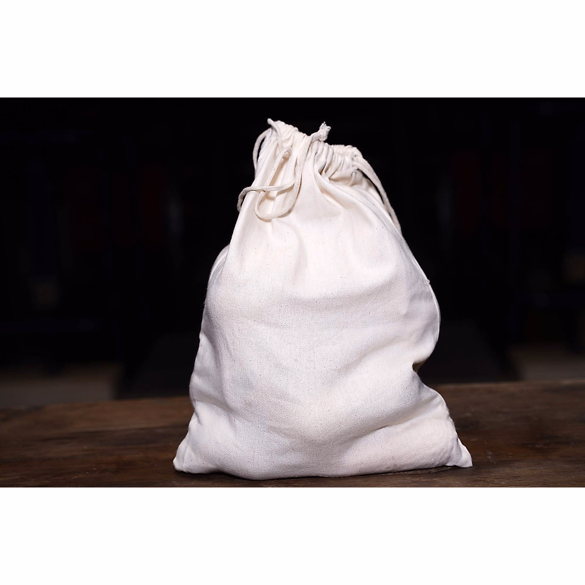 8"x10" Reusable Eco Friendly 100% Cotton Double Drawstring Muslin Bags "Premium Quality" (Natural Color)- Set of 100