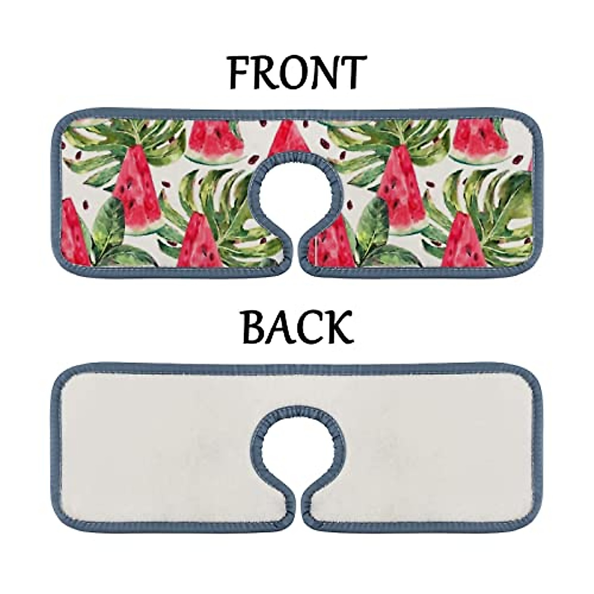 Kitchen Faucet Absorbent Mat 4 Pieces Summer Watercolor Watermelon Slices Faucet Sink Splash Guard Bathroom Counter and RV,Faucet Counter Sink Water Stains Preventer