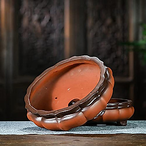 Plant Pot 12.71 Inch Purple Sand Flower Pot Retro Three-Legged Round Flowerpot Classical Potted Table Decoration Purple Sand Flower Pot Succulent Bonsai Flowerpot