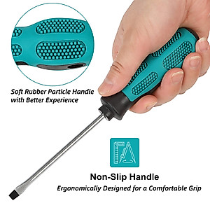 VHEONET Magnetic Screwdriver Set 10 PCS,5 Phillips and 5 Flat Head Precision Screwdriver,Professional Cushion Grip and Non-Slip for Repair Home Improvement Craft,Green