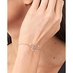 Sterling Forever - Constellation Bracelet - 14K Gold Plated & Rhodium Plated Brass - Cubic Zirconia - Sliding Bolo Fashion Statement Bracelet - Adjustable Cotton Cord Up to 8” - One Size Fits Most