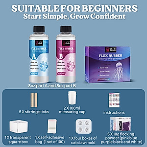 LET'S RESIN Liquid Silicone for Squishy Maker, Super Soft Silicone Rubber Making Kits 1:1 AB Ratio Mix for Taba Squishy, Molding Cat's Paw, DIY Decompression Gift