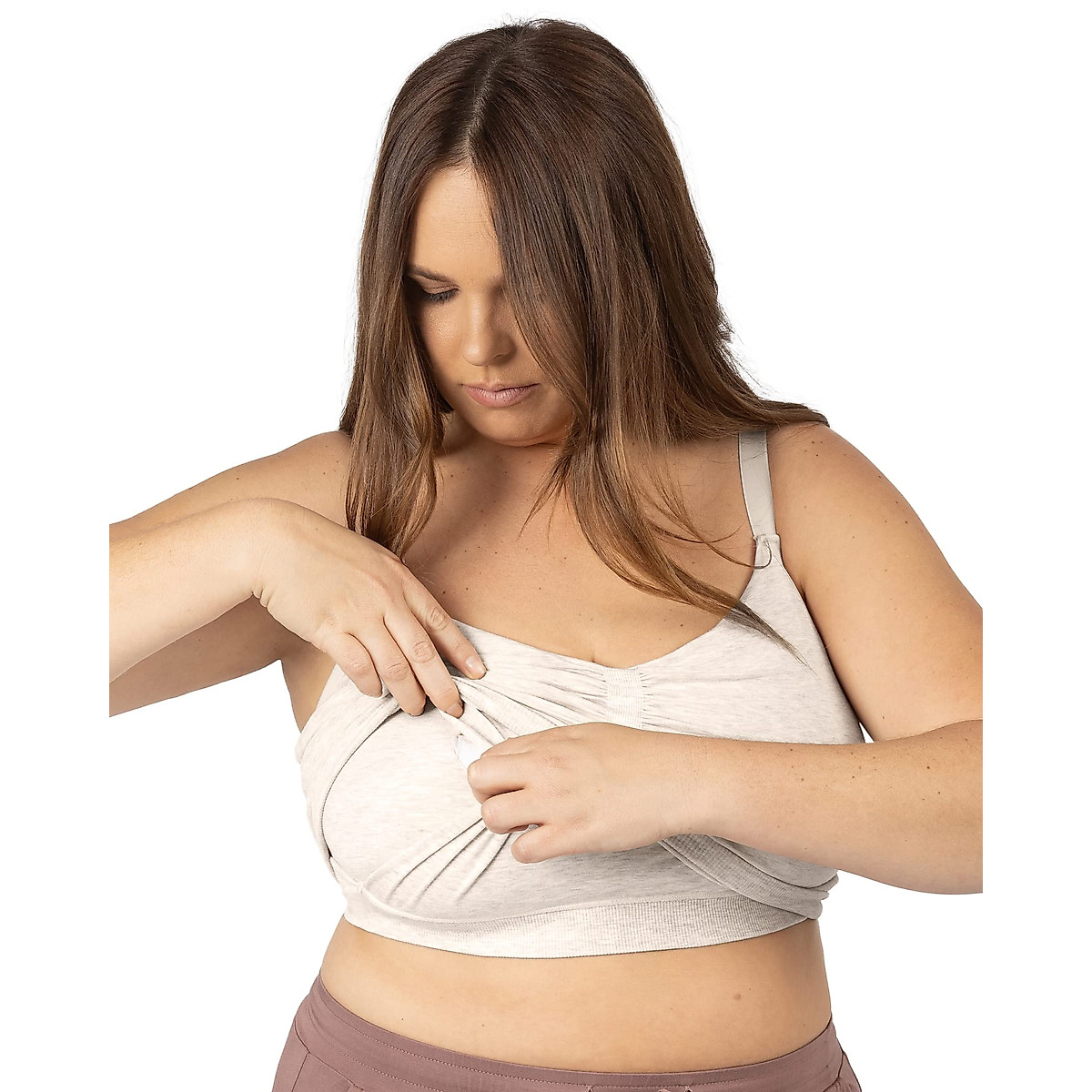Kindred Bravely Sublime Wireless Busty Sleep Pumping Bra | Seamless Pumping & Nursing Bra for E, F, G, H Cups (Oatmeal Heather, X-Large-Busty)
