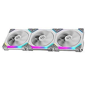 Lian-Li UNI FAN SL120 Revolutionized Daisy-Chain 120mm ARGB Fan, White, 3-Pack