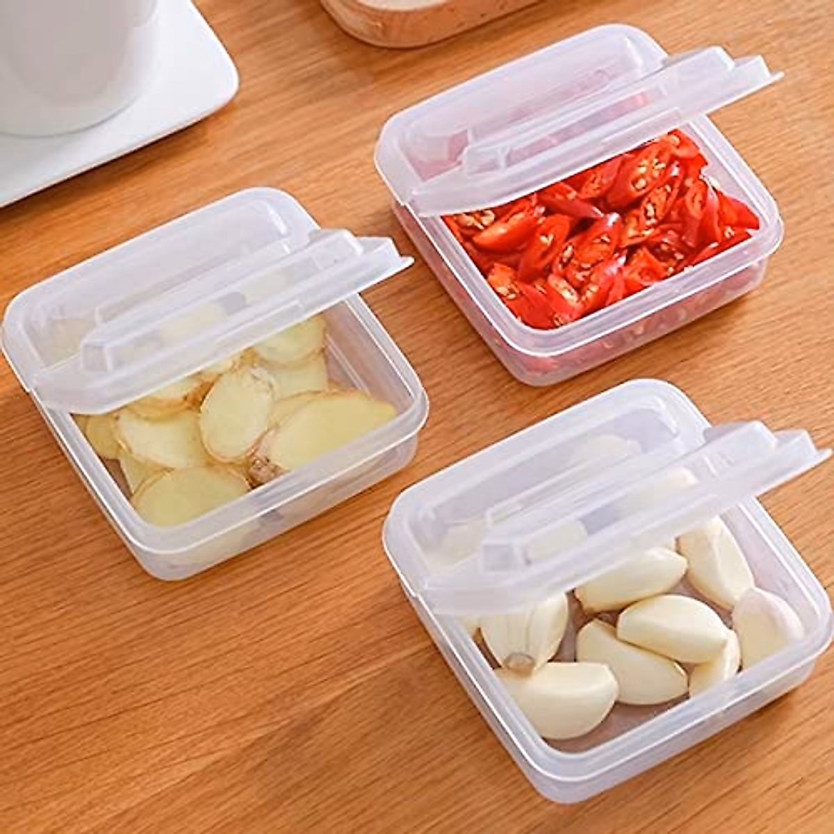 Typutomi 2 Pack Sliced Cheese Container for Fridge, Clear Plastic Butter Block Cheese Slice Storage Box with Flip Lid for Refrigerator Food Vegetable