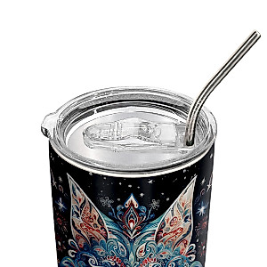 20oz Cute Beautiful Flower Cat Tumbler, Gifts for Cat Lovers, Coffee Thermos for Women, Stainless Steel Double Wall Vacuum Insulated Coffee Mug, Travel Cup with Lid