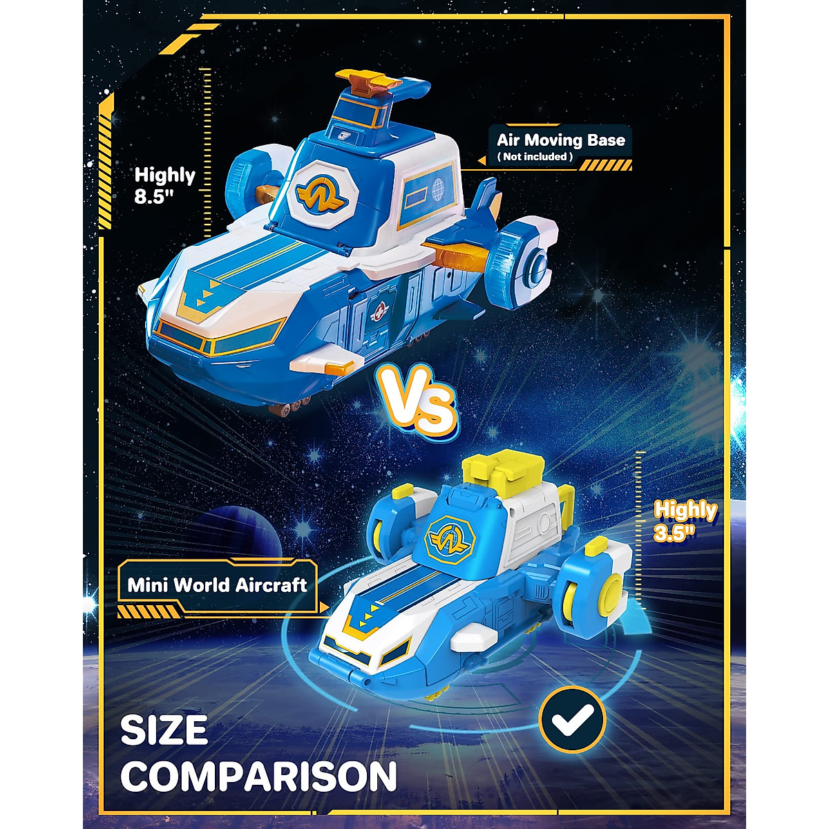 Super Wings Mini World Aircraft Playset, Includes 2" Transform-a-Bot Jett and Gold Coins & Parcels, Preschool Educational Learning Toys for Age 3+, Birthday Gifts for Kids