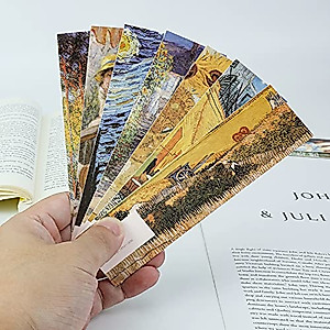 MWOOT 30 Art Painting Style Paper Bookmarks, Monet Van Gogh Renoir Art Painting Page Folder Bookmark Set, Fine Arts Museum Bookmark Book Reading Marker Gift (15x4 cm, 30 Styles)