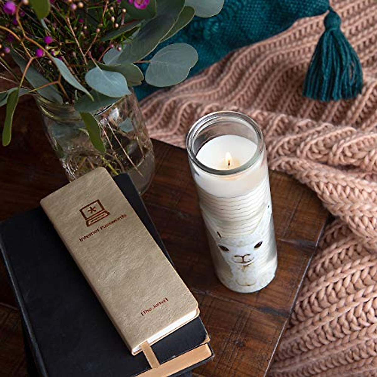 Scented Cathedral Candle by Studio Oh! - 13-Ounce Soy-Blend Wax Pillar Candle in Decorative Glass Container - Passion Fruit - Burns up to 115 Hours