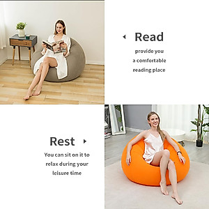 STARBRILLIANT Lazy Inflatable Sofa with Air Pump, Foldable Lounge Chair, Single Person Plush Sofa, Inflatable Outdoor Study Chair,43″x43″x43″