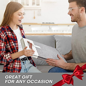 Bagnizer Large Toy Storage Box with Lids, Collapsible Sturdy Baby Storage Organizer Chest Bin Basket for Kids, Boys, Girls, Playroom, Nursery, Bedroom, Closet 25"x13"x16" (Gray and White)