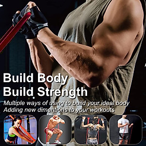 Pull Up Assistance Bands, Resistance Bands for Working Out, Stretch Bands for Exercise, Booty Bands for Women, Strength Training Workout Bands, Red