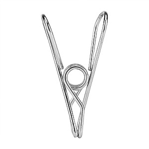 Estink Stainless Steel Clothes Pegs, Wire Clothes Pins Heavy Duty Outdoor 20pcs Household Socks Underwear Drying Rack Clip Holder Metal Wire Utility Clips for Hanging Clothes Home Kitchen