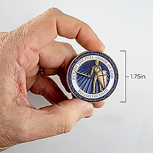 Defend The Faith Armor of God Coin, Religious Challenge Coins for Bible Study & Collectors, Shining Knight in Gods Armour, Motivational Commemorative Coin, Inspirational Scripture Token Gift