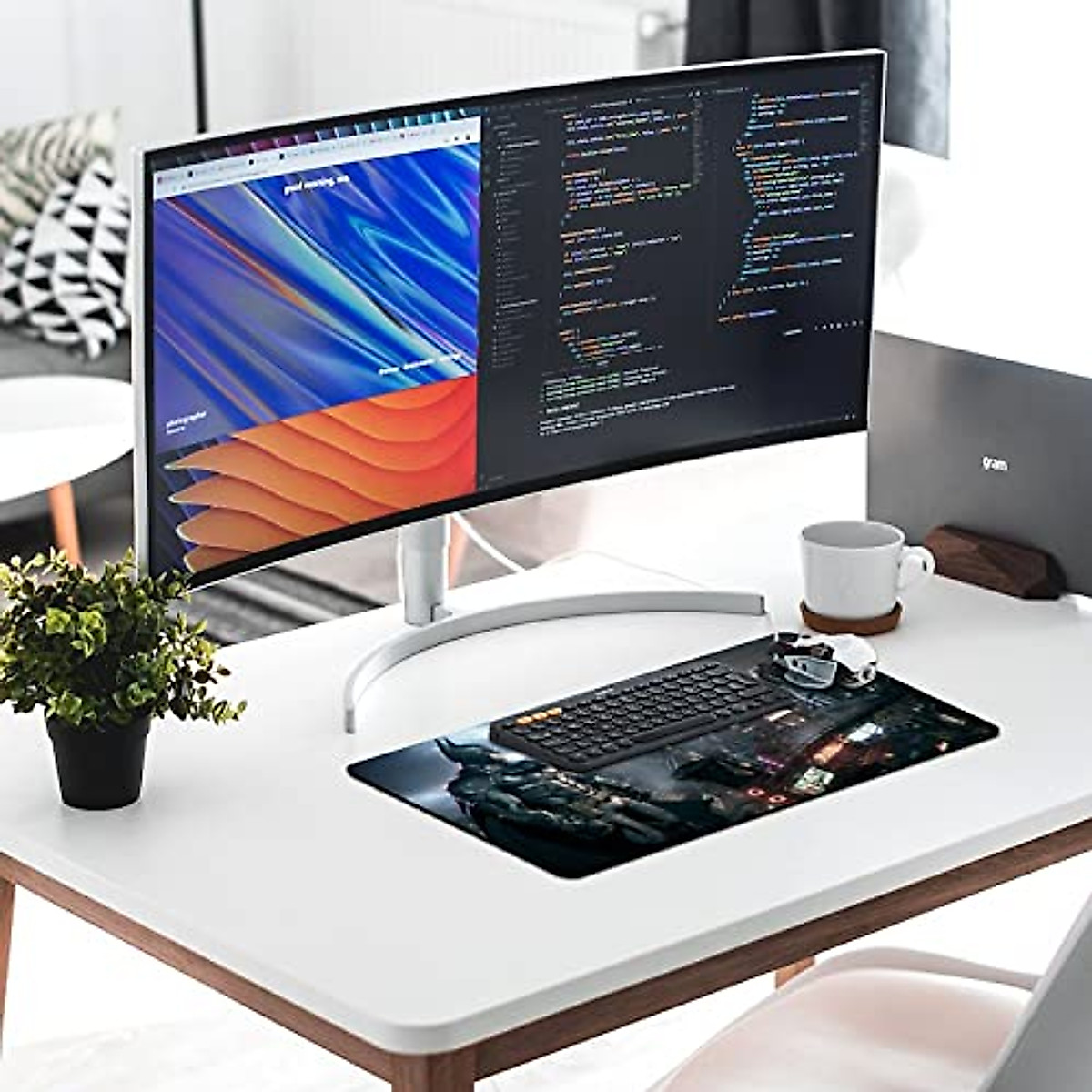 Extended Gaming Mouse pad, Large Gaming Mousepad, Cute Cartoon Desk Mat, Waterproof Anti-Dirty Skid Proof Lockrand Keyboard Mat, Computer Keyboard and Mice Combo Pads Mouse Mat, 60x30cm, 24x12 inch