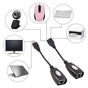 USB to RJ45 Adapter,USB 2.0 to RJ45 Ethernet Extension Extender Network Adapter Cable Wired LAN Ideal for Use with USB Cameras, Printers, Web Cameras, Keyboard, Extensions