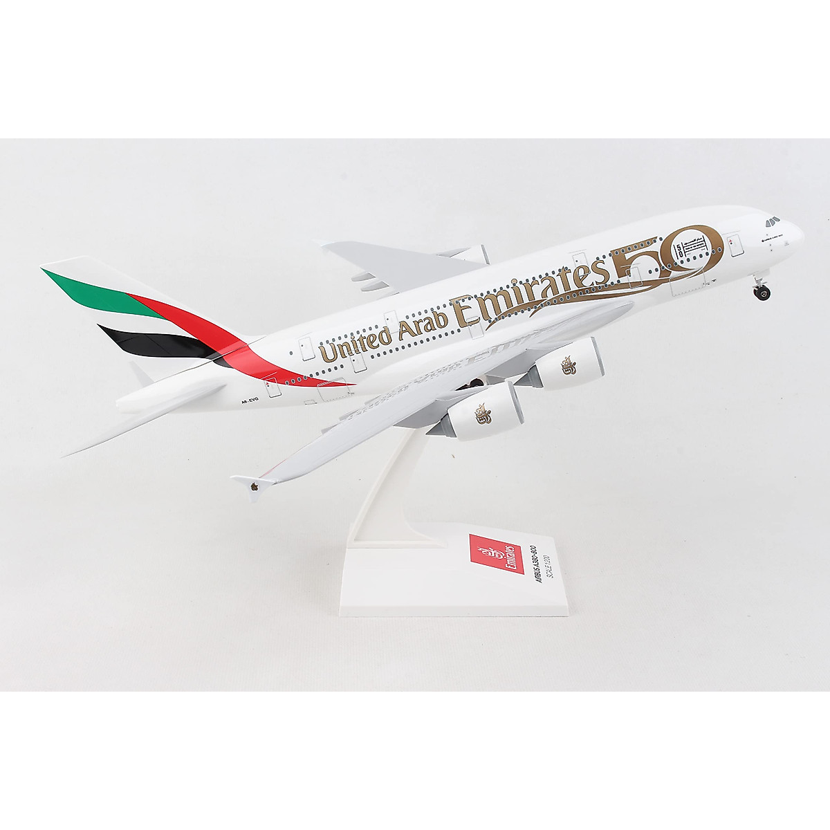 Daron SkyMarks Emirates A380 1/200 w/Gear 50th Anniversary SKR1034