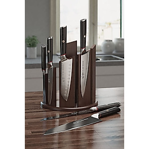 DALSTRONG Knife Block Set - 6-Piece - Magnetic Knife Stand - Phantom Series - Japanese High-Carbon AUS8 Steel - Knife Kitchen Set - Pakkawood Handle