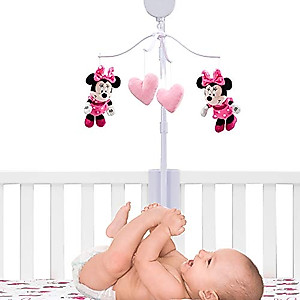 Lambs & Ivy Disney Baby Minnie Mouse Love Pink Musical Baby Crib Mobile Soother
