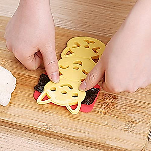 Rice Ball Mold, 3 Pack Onigiri Mold, Cute Cat Kitten Sushi Mold for Kids, Musubi Maker Press, Classic Triangle Rice Ball Maker Sushi Mold Kit for Lunch Bento Box Accessories