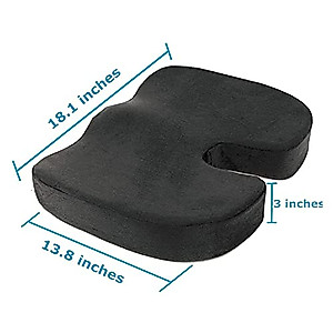 OZELS Premium U-Shaped Gel Seat Cushion - Non-Slip & Ergonomically Designed Using Orthopedic Gel Memory Foam for Optimal Back Support, Coccyx Tailbone Pain Relief, Sciatica, Hemorrhoids & More (Color
