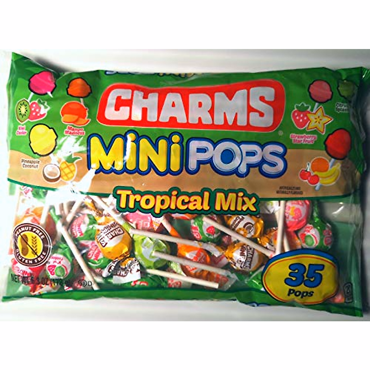 Charms Mini Pops Suckers Tropical Mix (35ct) 6.3oz