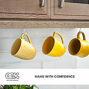 OOK 50683 1-1/4-Inch Vinyl Mug Hooks Tidy Tins, White, 15-Piece (1 Pack)