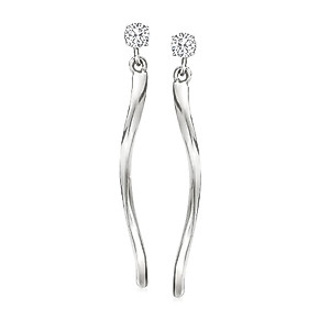 Ross-Simons Sterling Silver Twisted Drop Earring Jackets