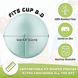 42 Pcs Reusable Nursing Pads Breast Pads for Breastfeeding Washable Organic Bamboo Nipple Pads Breast Feeding Essentials with Laundry Bag, Travel Storage Bag for Overnight Leak (4.8 x 4.8 Inch)