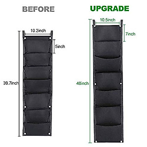 X XBEN Vertical Wall Hanging Planters, 7 Pockets Indoor Outdoor Large Grow Bags for Balcony Garden Yard Office Home Decoration