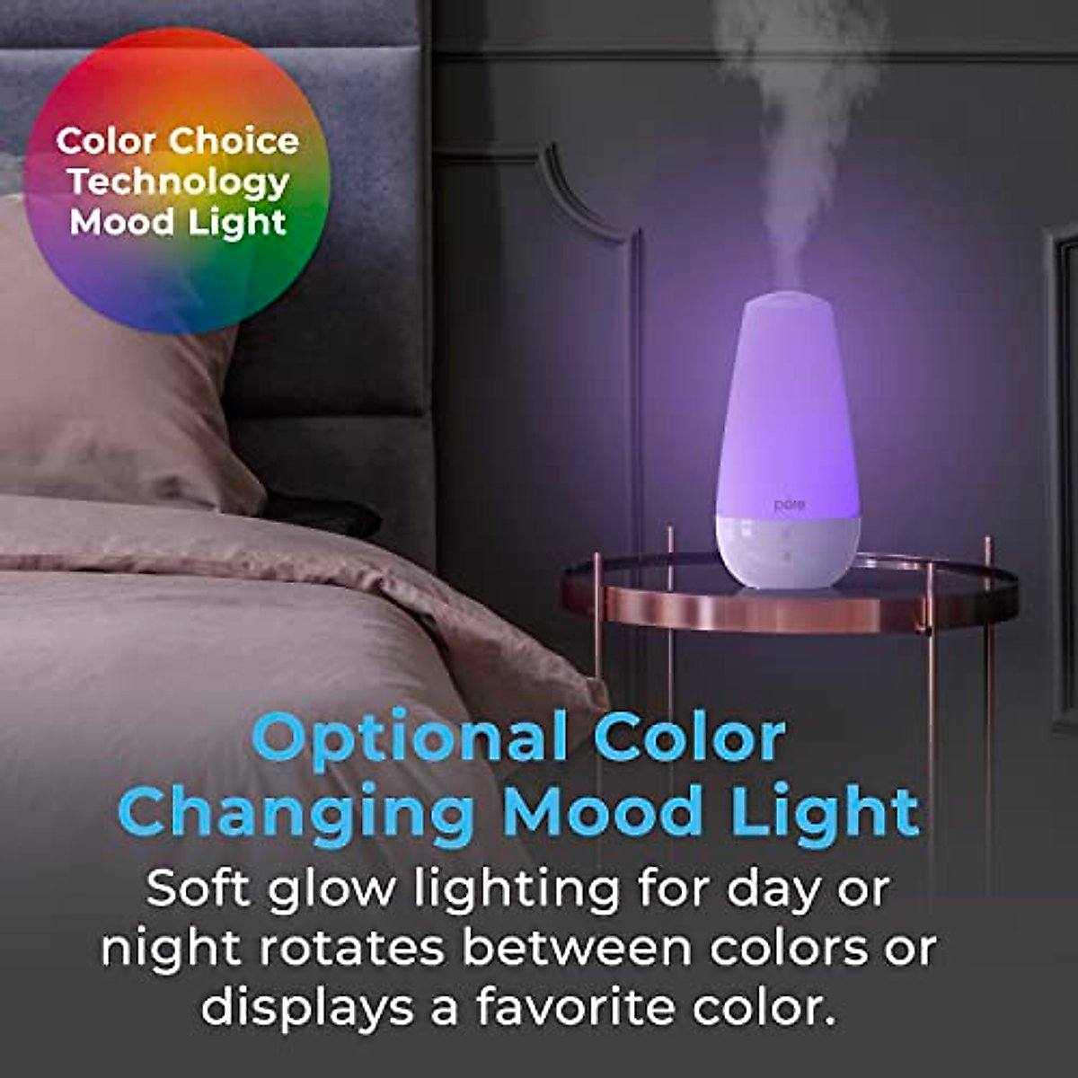 Pure Enrichment® PureSpa™ XL 3-in-1 Cool Mist Humidifier, Essential Oil Diffuser & Mood Light - 2L Tank Provides Powerful Mist Coverage up to 350 sq ft in Bedroom, Office & Large Rooms